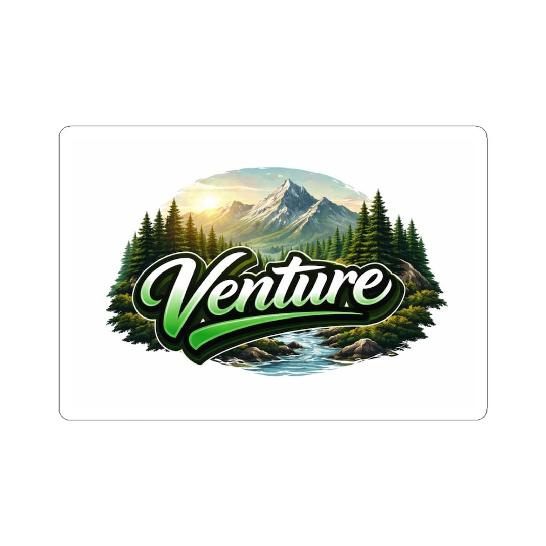 Venture Mountain Forest Logo Kiss-cut Stickers | Outdoor Adventure ...