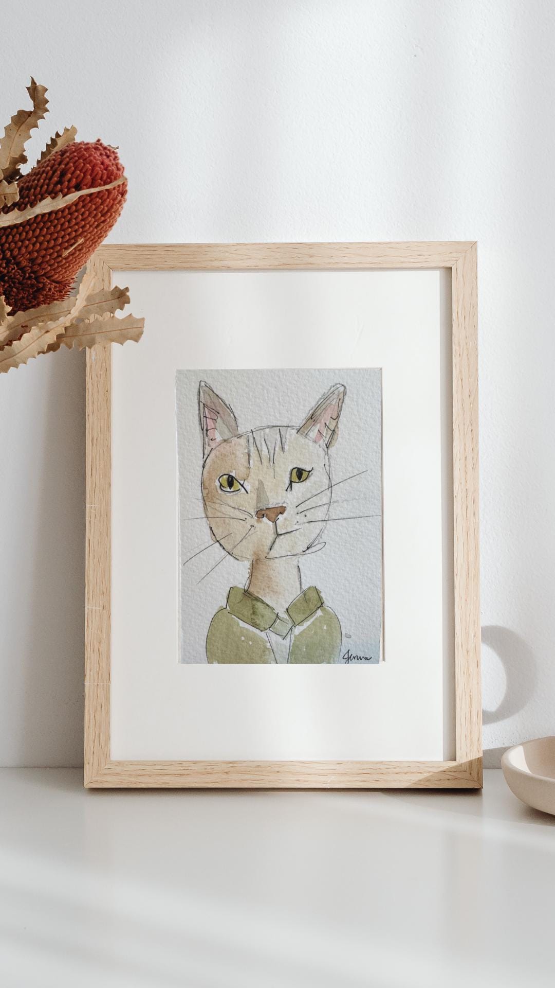 Whimsical Cat Painting – “cat Damon” Portrait, Society Cats Collection ...