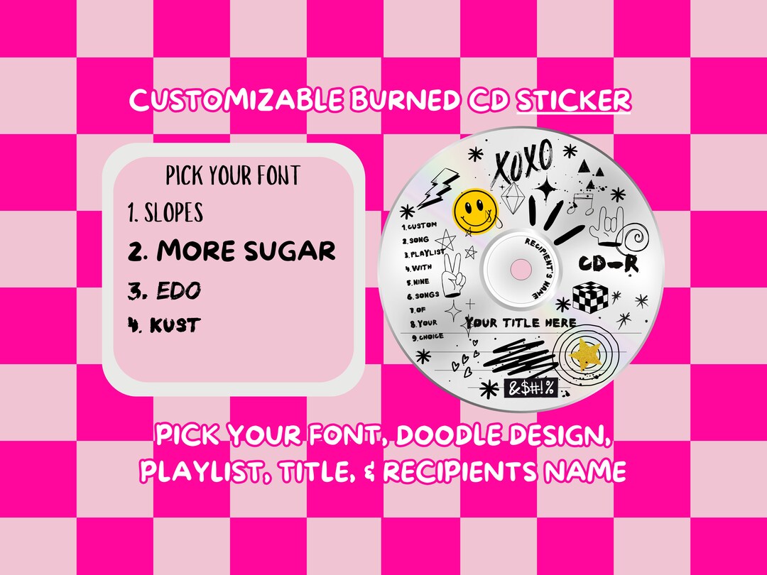 Customizable 90s Burned Cd Sticker | Custom Sticker | Sticker | Early ...