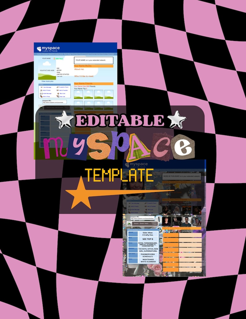 Canva 100% Editable Myspace Template (digital Download) - Etsy