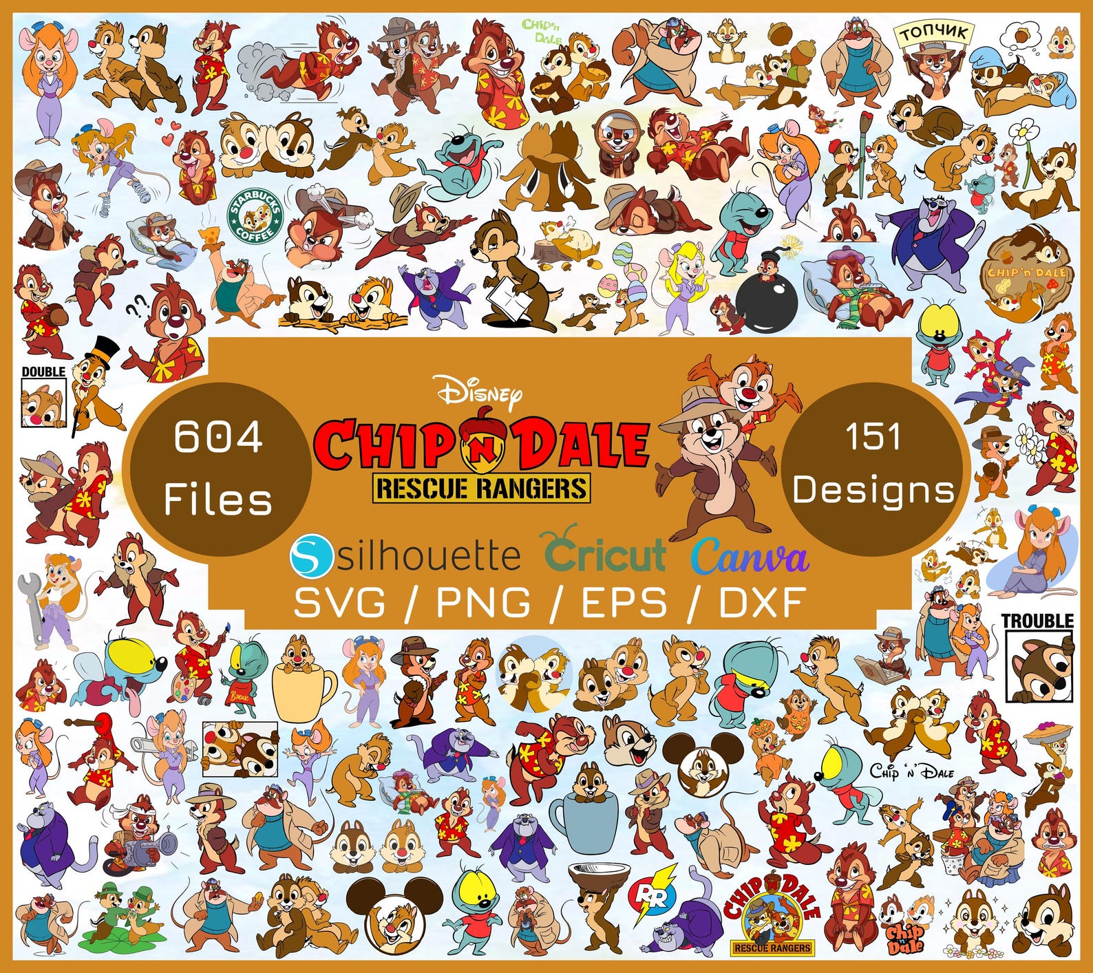 Chip and Dale Svg Bundle, High Quality Chip and Dale PNG, Clipart Files ...