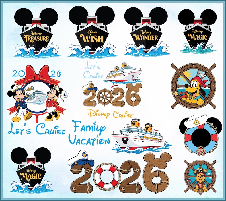Disney Cruise Png SVG Cut File Bundle, Anchor Mickey Mouse, Disney ...