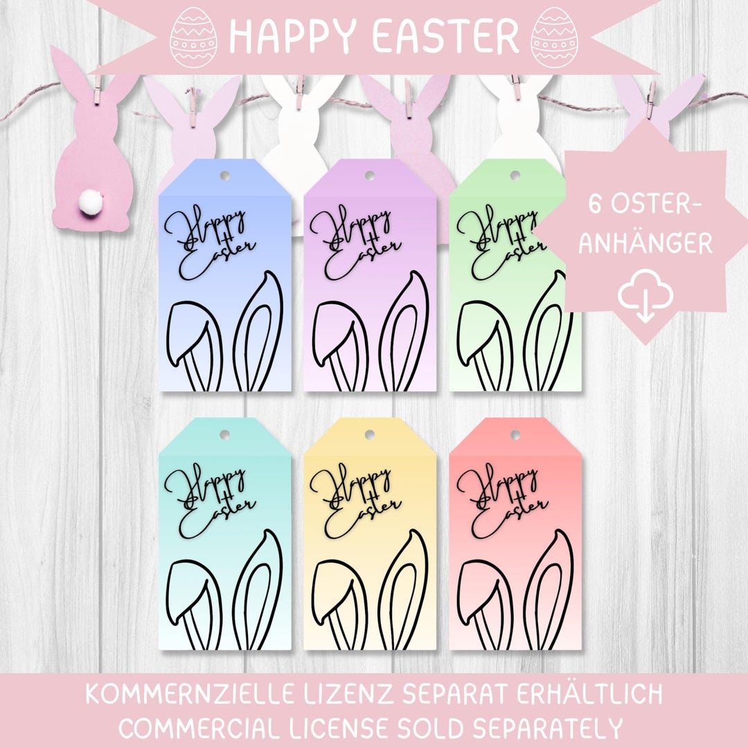 Easter Gift Tags - Instant Download for Printable & Digital Use (6 ...