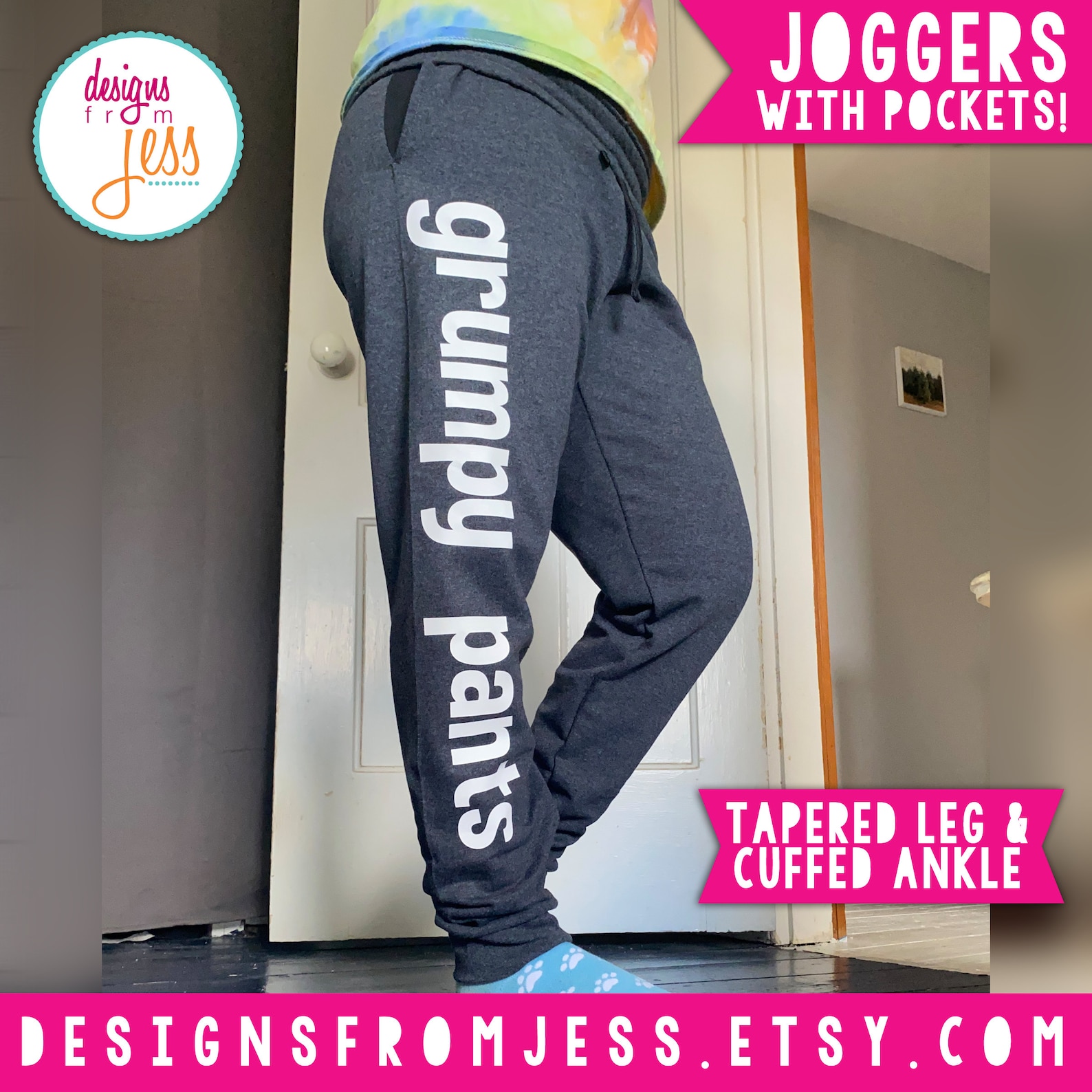 Grumpy Pants Jogger Sweatpants Personalized Sweatpants - Etsy