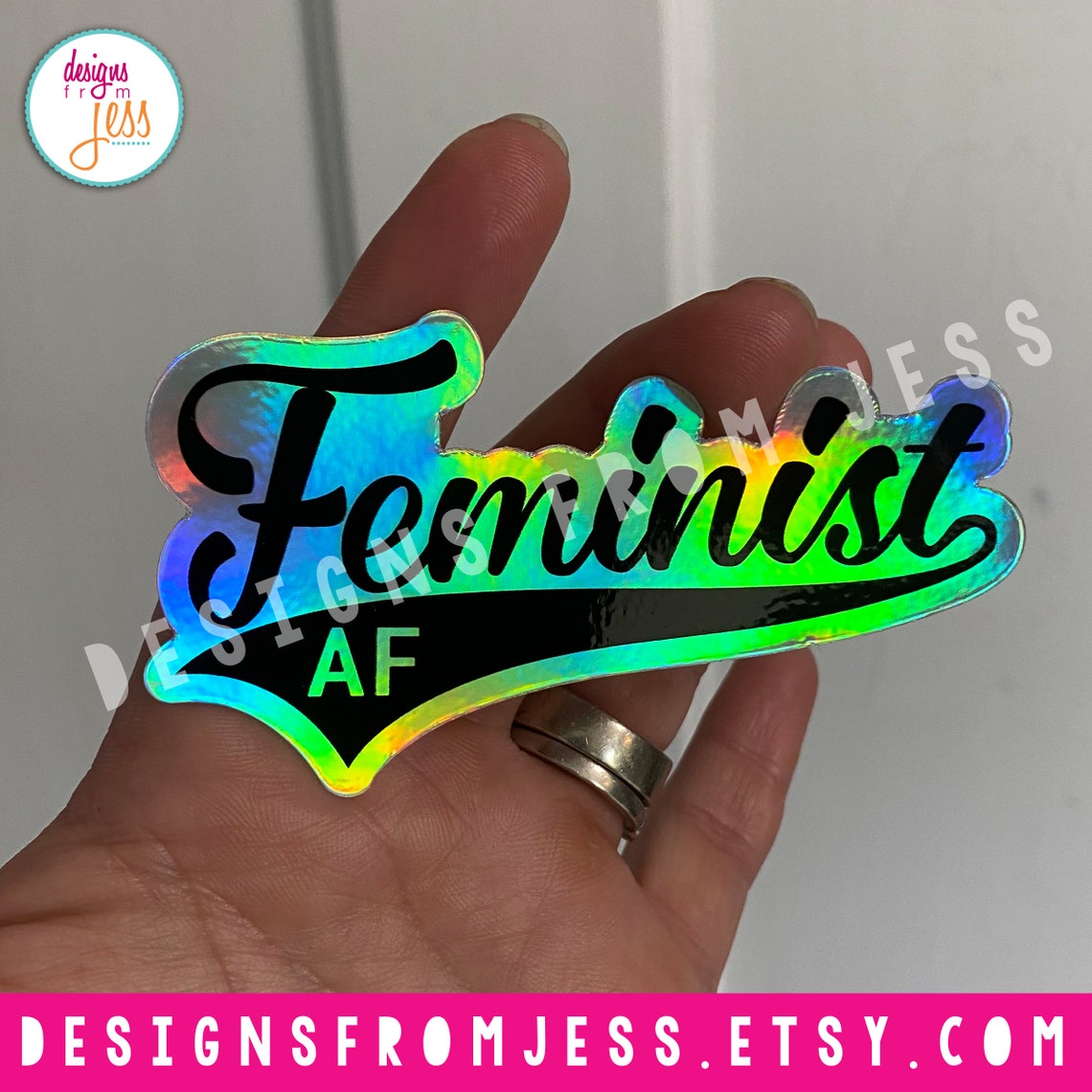 Feminist Sticker for Laptop Notebook or Tumbler Feminist AF - Etsy