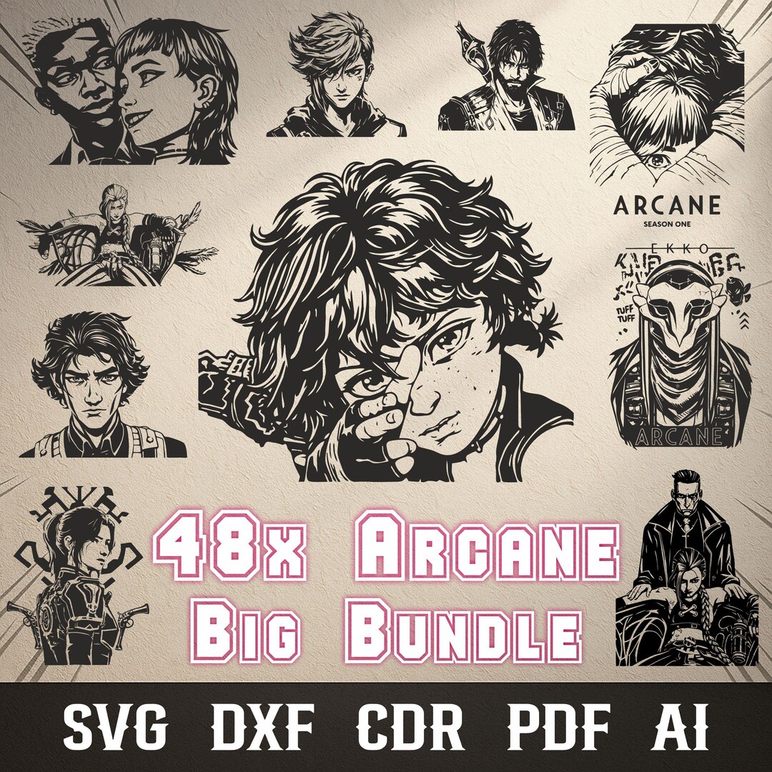 Arcane 48x Character Mega SVG Bundle - League of Legends Story - Cricut ...