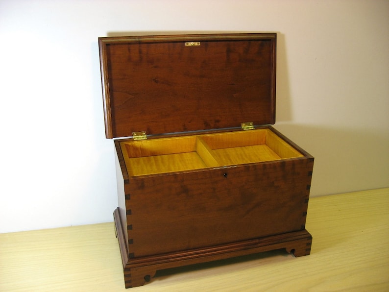 Cherry Miniature Blanket Chest With Inside Tray and Lock - Etsy