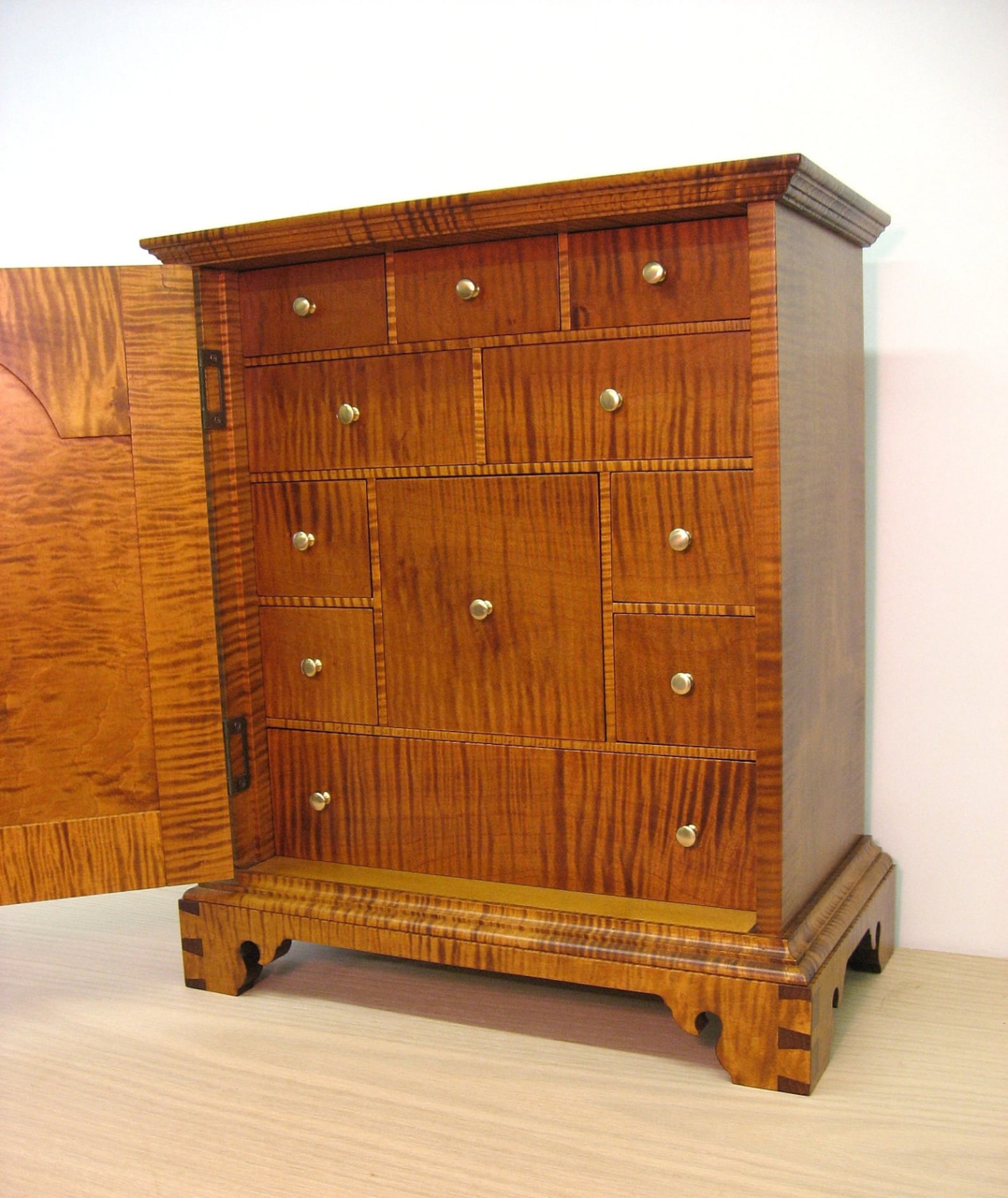 Curly Tiger Maple Spice Chest With 11 Drawers - Etsy