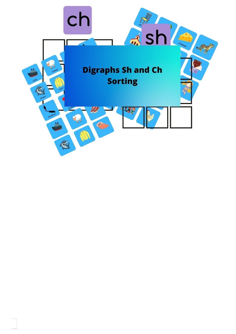 Buy Digraphs Sh and Ch Beginning Sounds Phonics Reading Sorting File ...