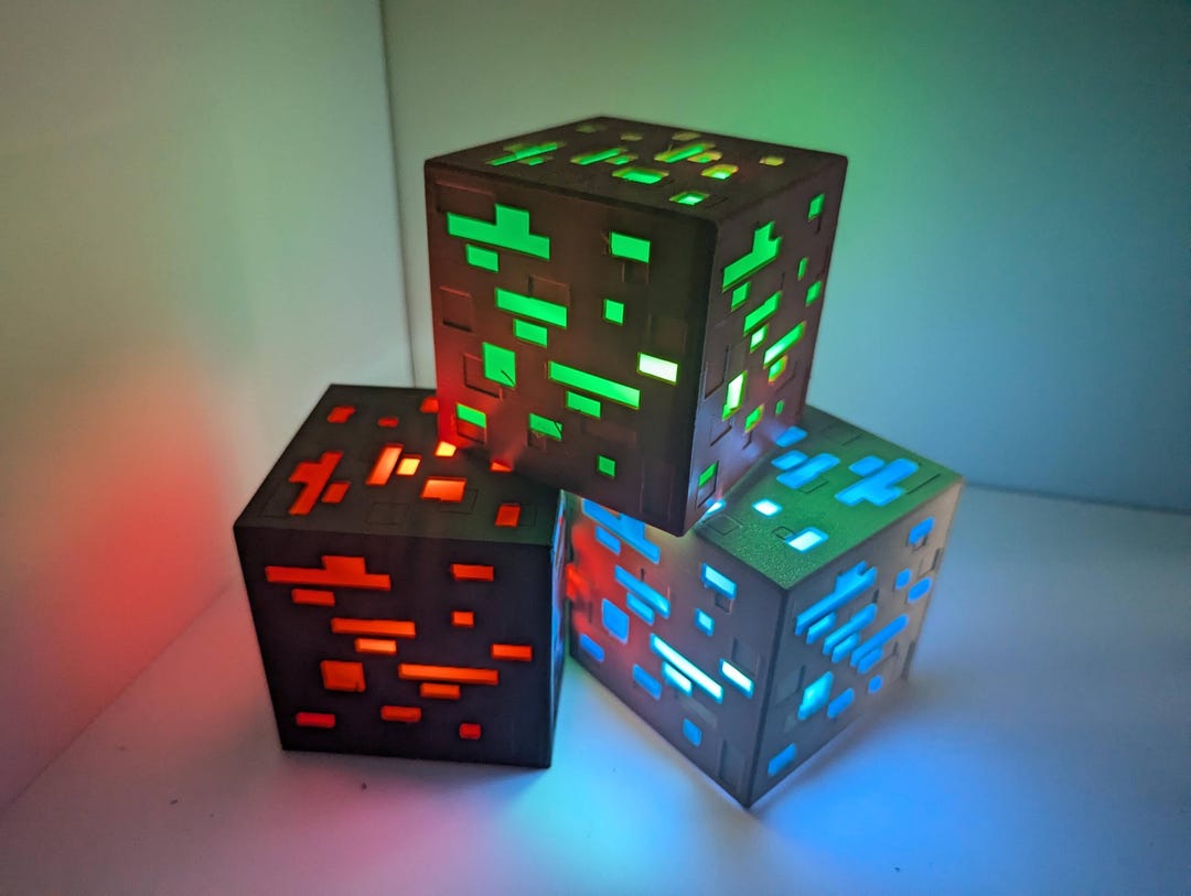 Minecraft Ore Lamp – Custom Colors – Night Light for Kids, Boys Gift ...