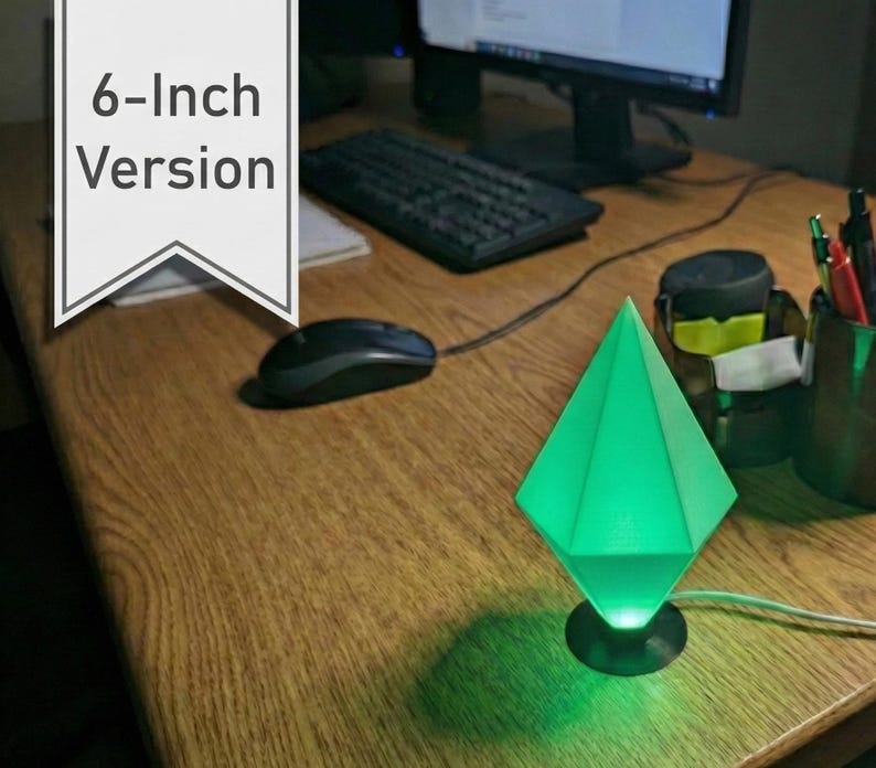 Plumbob Table Lamp, 4 Sizes & 8 Colors, FREE Keychain Included! - Etsy