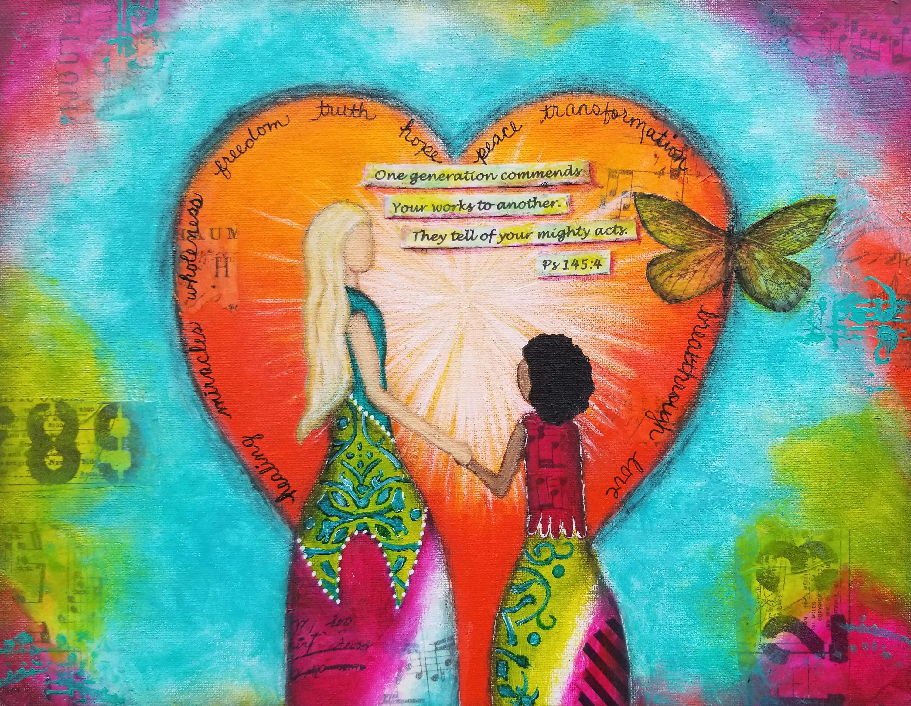 Art & Collectibles Mother and Daughter Whimsical Art Print Mom And ...