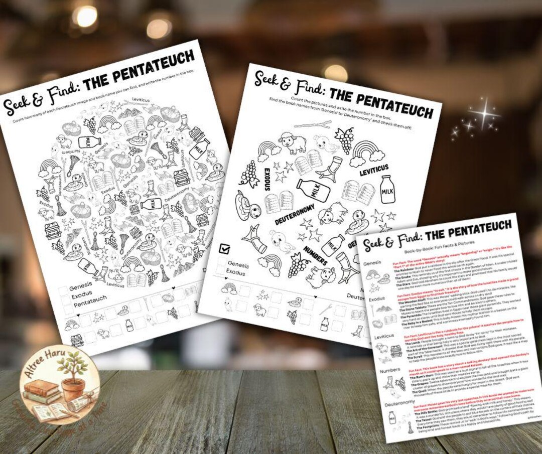 I Spy the Pentateuch | Bible Activity Pages for Kids | Genesis to ...