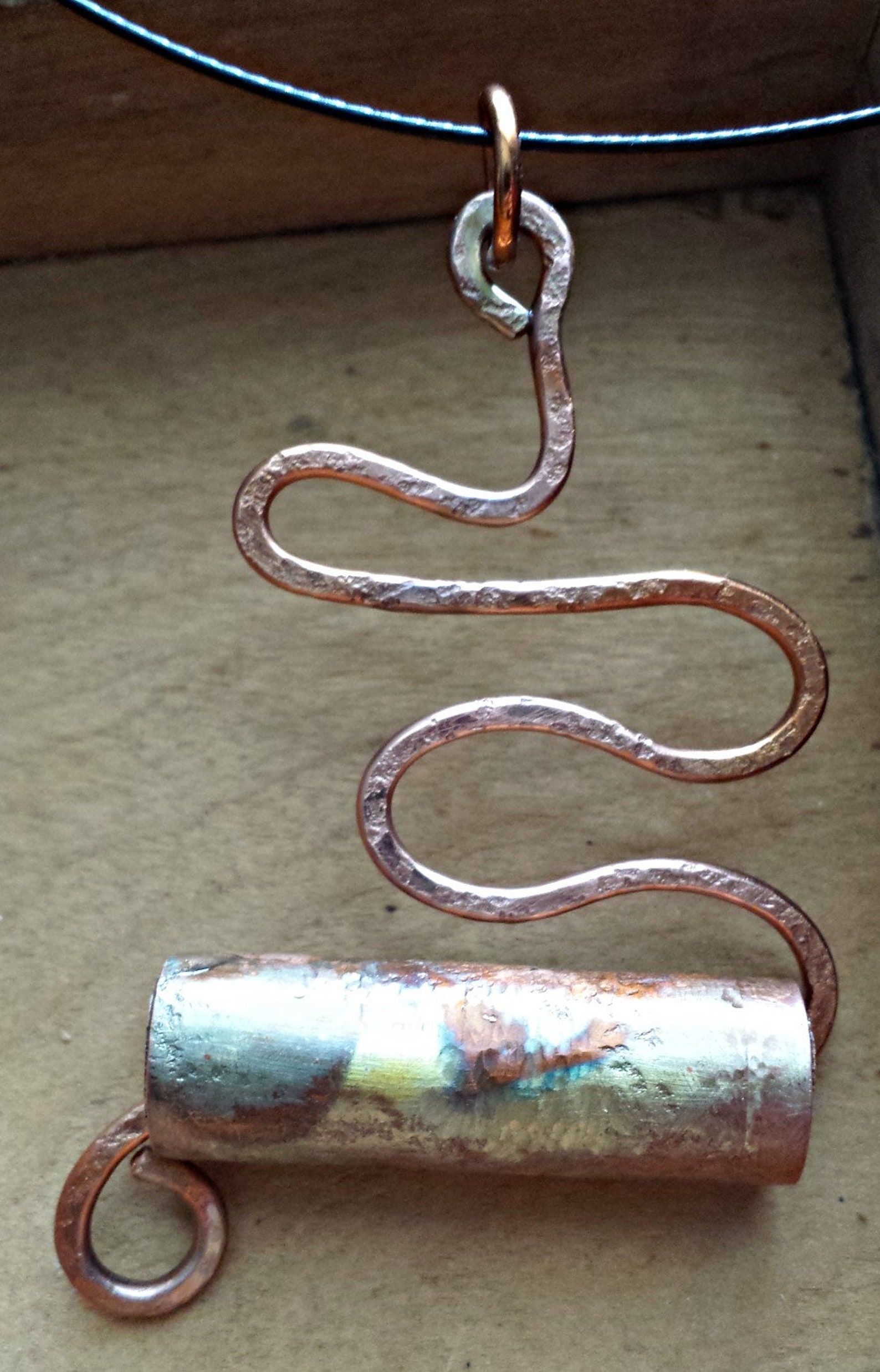 Edgy Necklace, Edgy Pendant, Copper Pendant, Copper Necklace, Funky ...