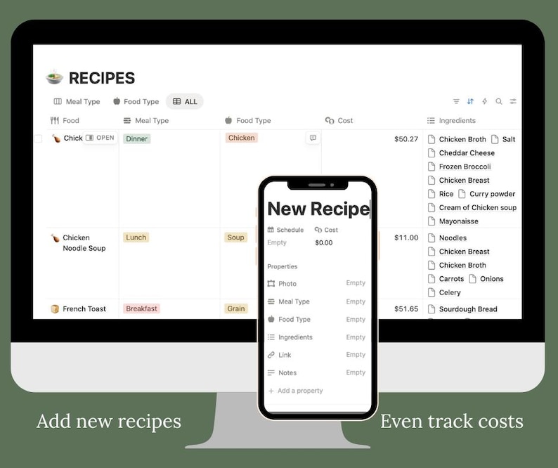 Recipe Keeper/ Weekly Meal Plan, Grocery List and Recipe Organizer ...