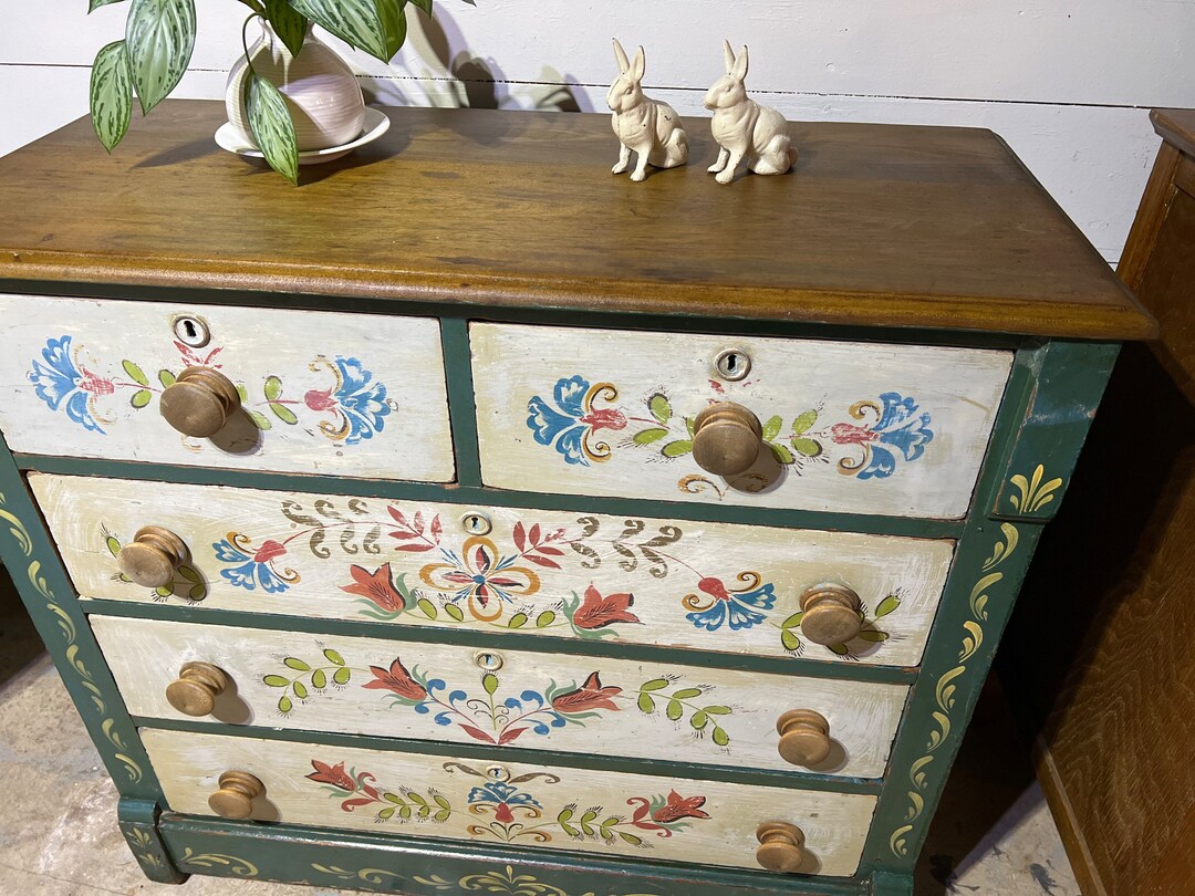 Painted Antique Chest of Drawers - Etsy