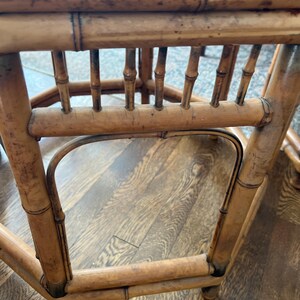 Antique Bamboo Set of Tables and Mirror - Etsy