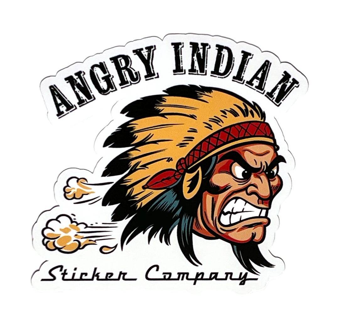 Angry Indian Sticker Company, 4" Tall Sticker - Etsy