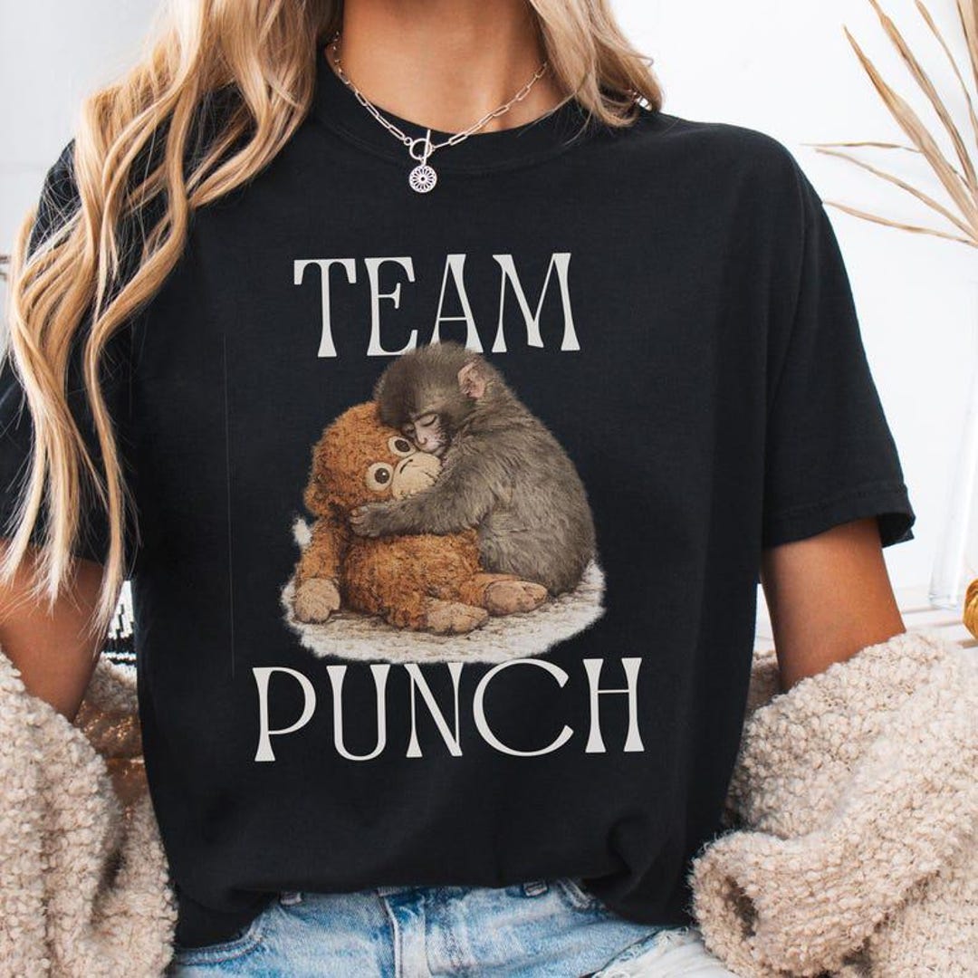 Team Punch Viral Monkey Shirt PNG, Cute Humor Animal Shirt Png, Baby ...