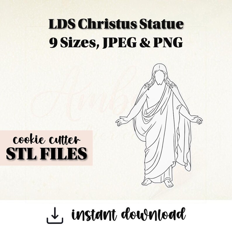 LDS Christus Statue Cookie Cutter STL – 3D Printer File Digital ...