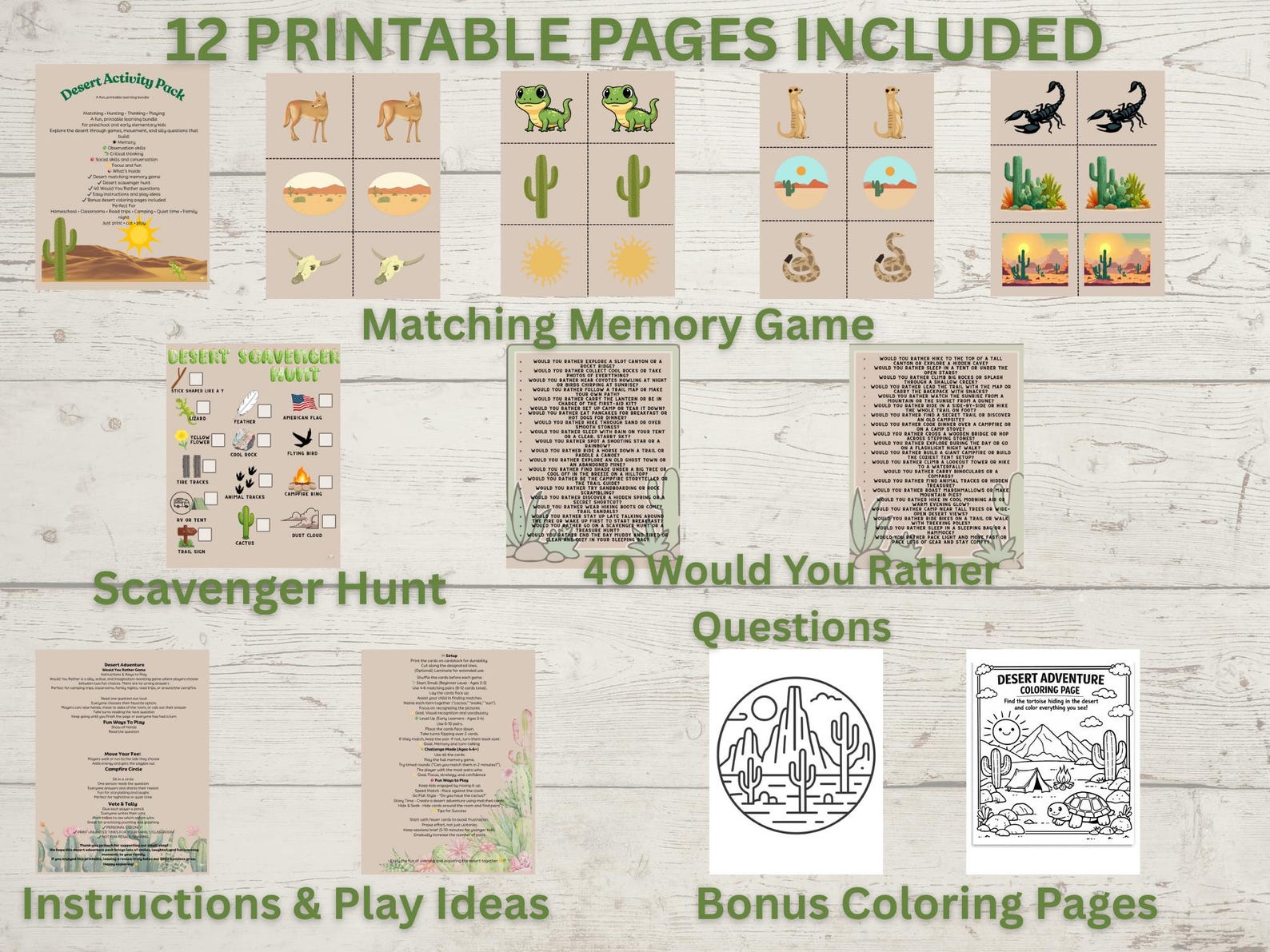 Kids Desert Scavenger Hunt Printable – Desert Activity Pack for Kids ...