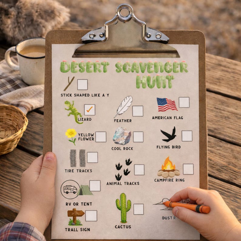 Kids Desert Scavenger Hunt Printable – Desert Activity Pack for Kids ...