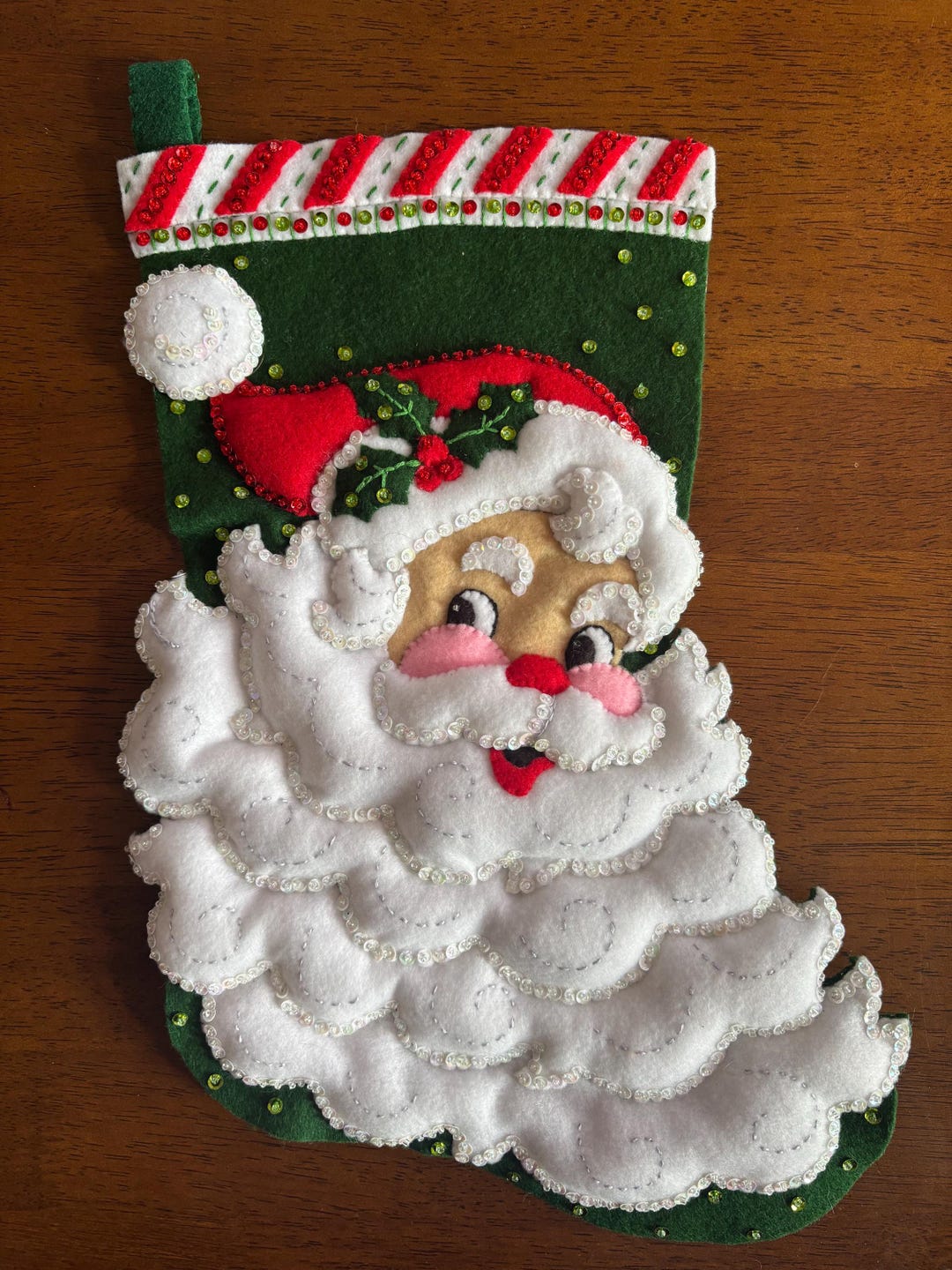 Handmade Bucilla Felt Christmas Stocking: Jolly St. Nick - Etsy