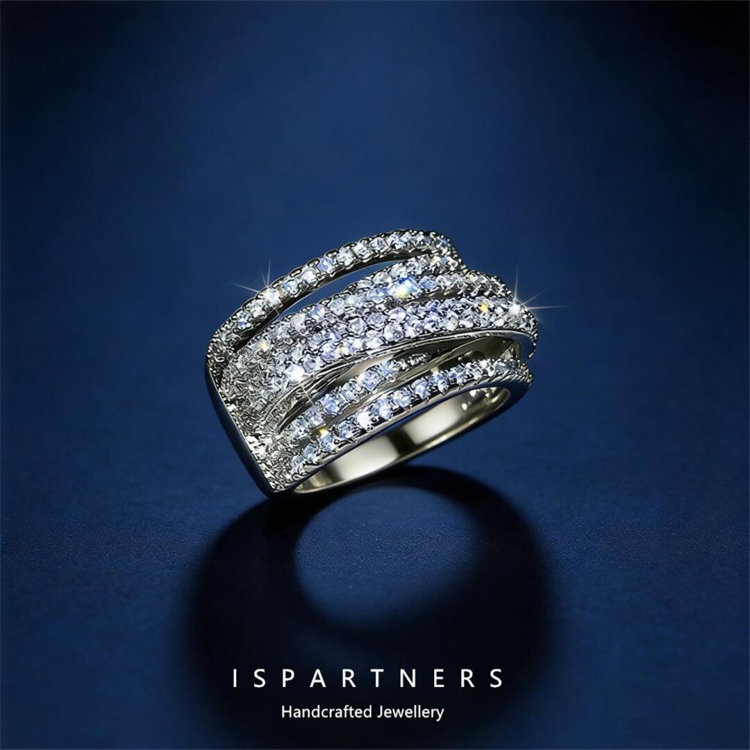Exaggerated Micro-set Zircon Ring, Individualistic and Avant-garde Ring ...
