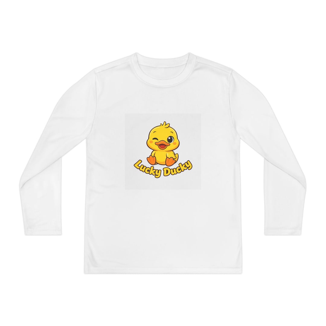 Lucky Ducky Cartoon Duck Youth Long Sleeve - Etsy