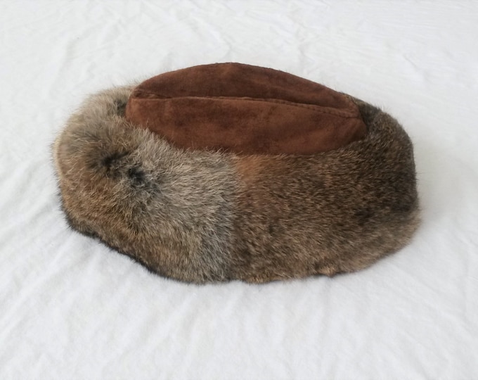 Vintage Fur Hat Rabbit Fur Hat Leather and Fur Suede Hat - Etsy