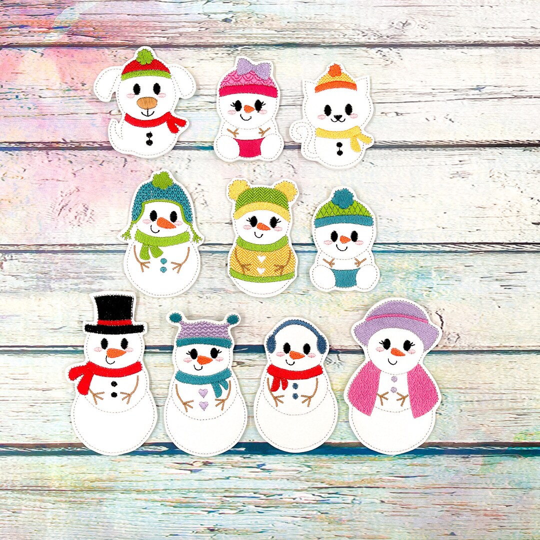 Snowman Family Embroidered Finger Puppet Snowmen Interactive ...