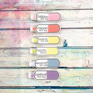 Chill Pill Key Ring Key Fob Bag Tag Snap Tab: Chillidon Crazyac Damitol ...