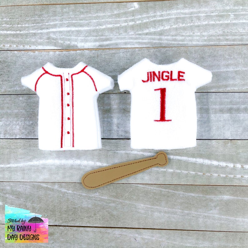 Baseball Jingle 2-sided Jersey Baseball Bat : Holiday Elf - Etsy