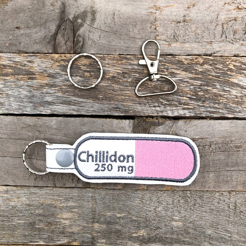 Chill Pill Key Ring Key Fob Bag Tag Snap Tab: Chillidon | Etsy
