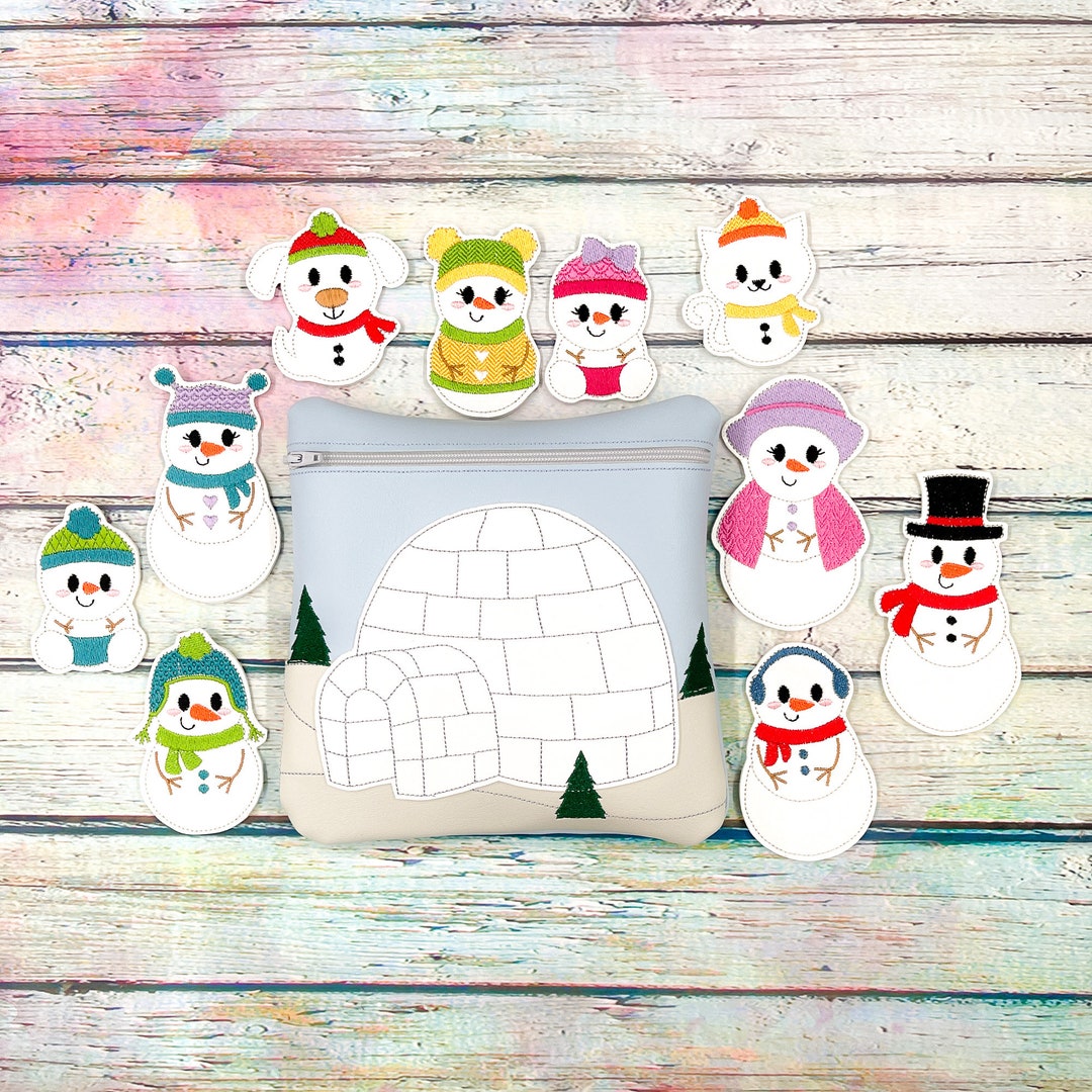 Snowman Family Embroidered Finger Puppet Snowmen - Interactive ...