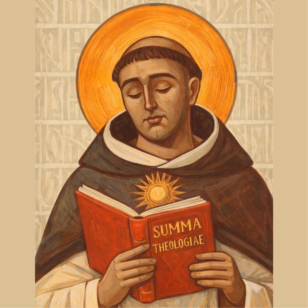 St. Thomas Aquinas Portrait Print | Icon-inspired Catholic Art (digital ...