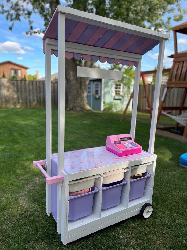 Custom Wooden Kids Storefront Play Stand – Lemonade Stand / Pretend ...