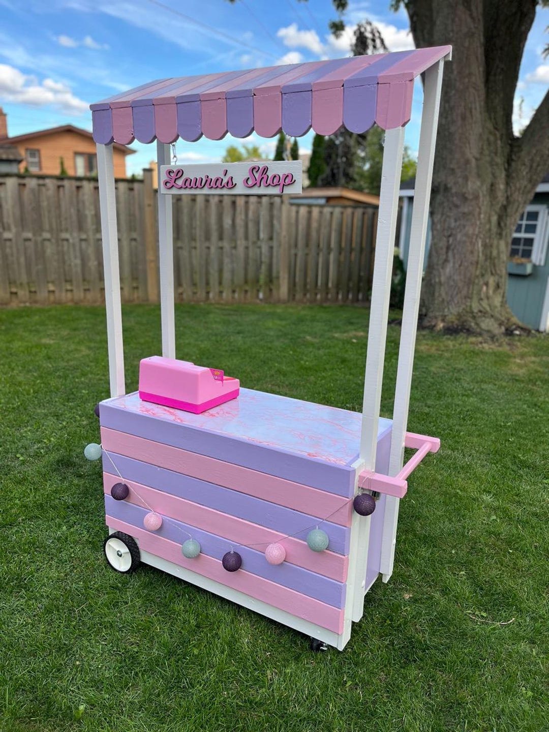 Custom Wooden Kids Storefront Play Stand – Lemonade Stand / Pretend ...