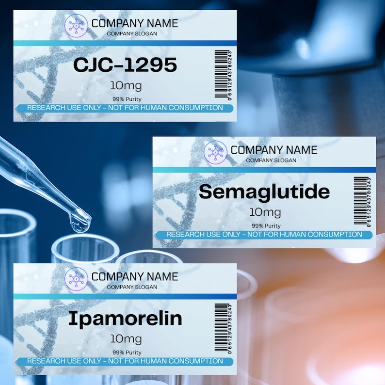 Editable Peptide Label Templates 2"x1" INCH - Etsy