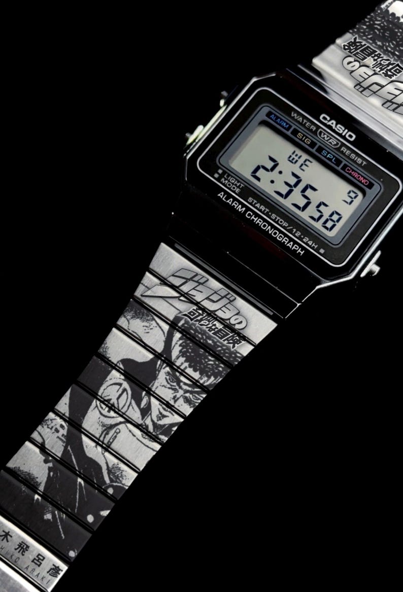 Custom Casio A700W-1A Jojo's Bizarre Adventure Inspired Design Engraved ...