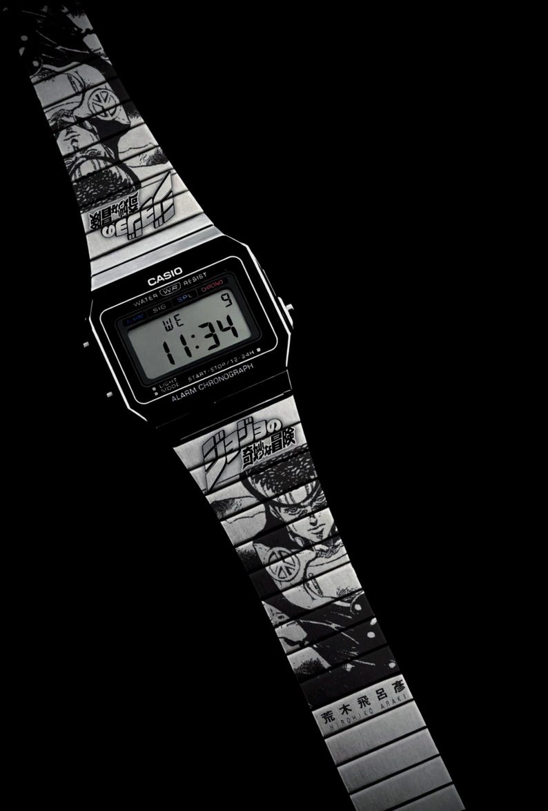 Custom Casio A700W-1A Jojo's Bizarre Adventure Inspired Design Engraved ...