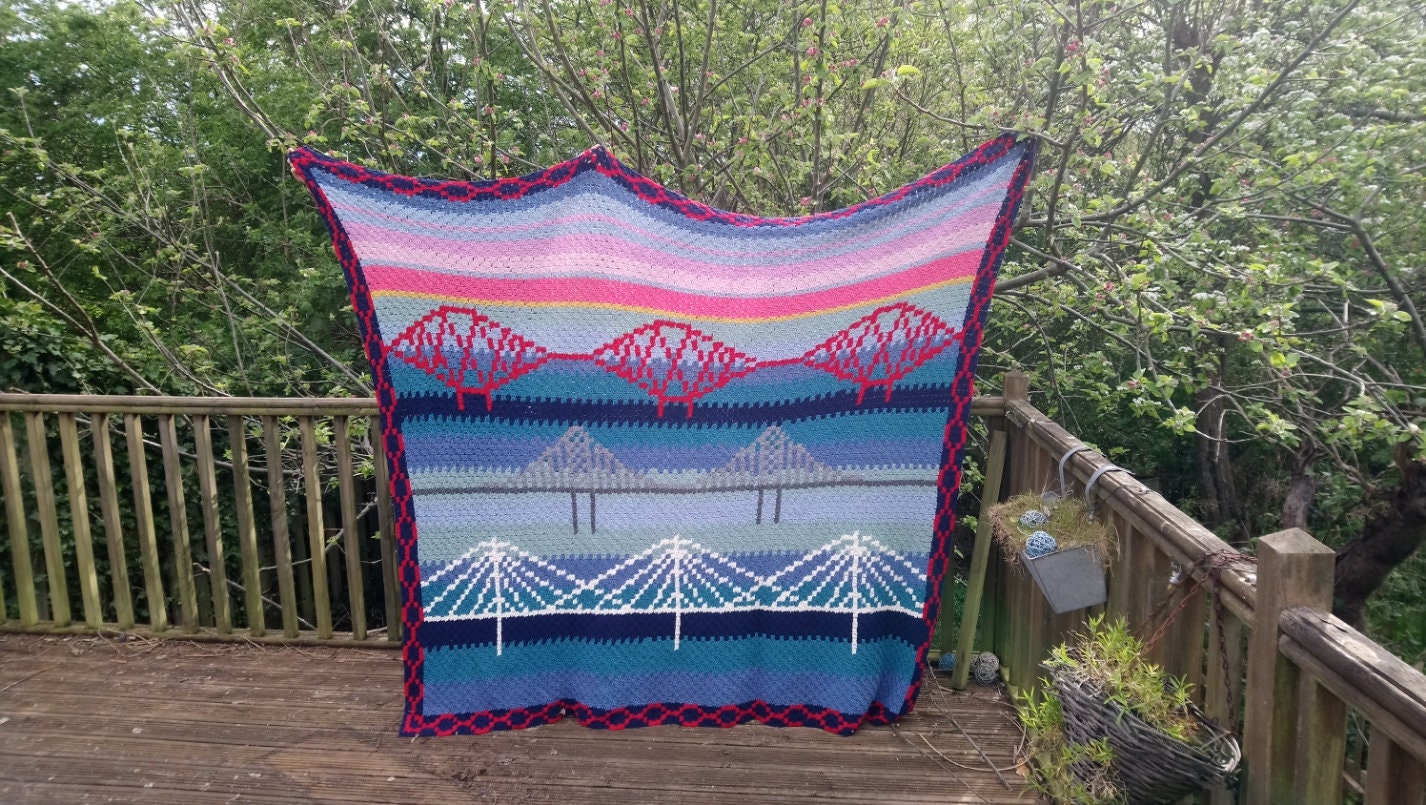 Three Bridges Blanket Crochet Pattern With Charts - Etsy