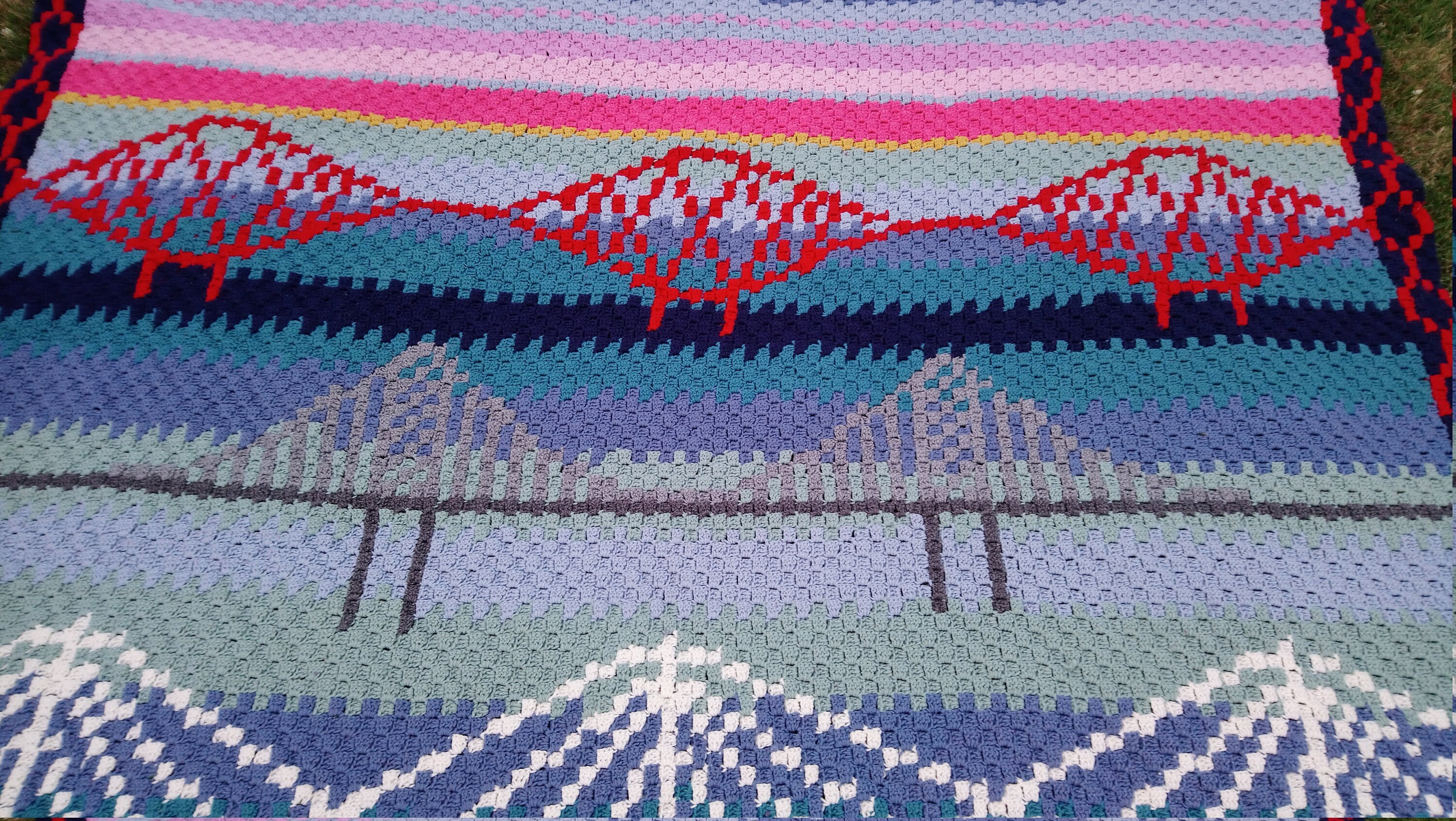 Three Bridges Blanket Crochet Pattern With Charts - Etsy