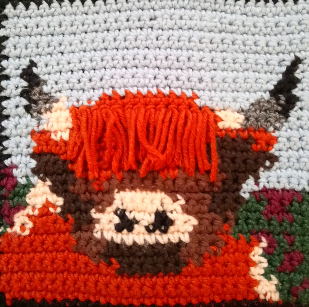 Highland Cow Chart for Crochet or Cross Stitch - Etsy