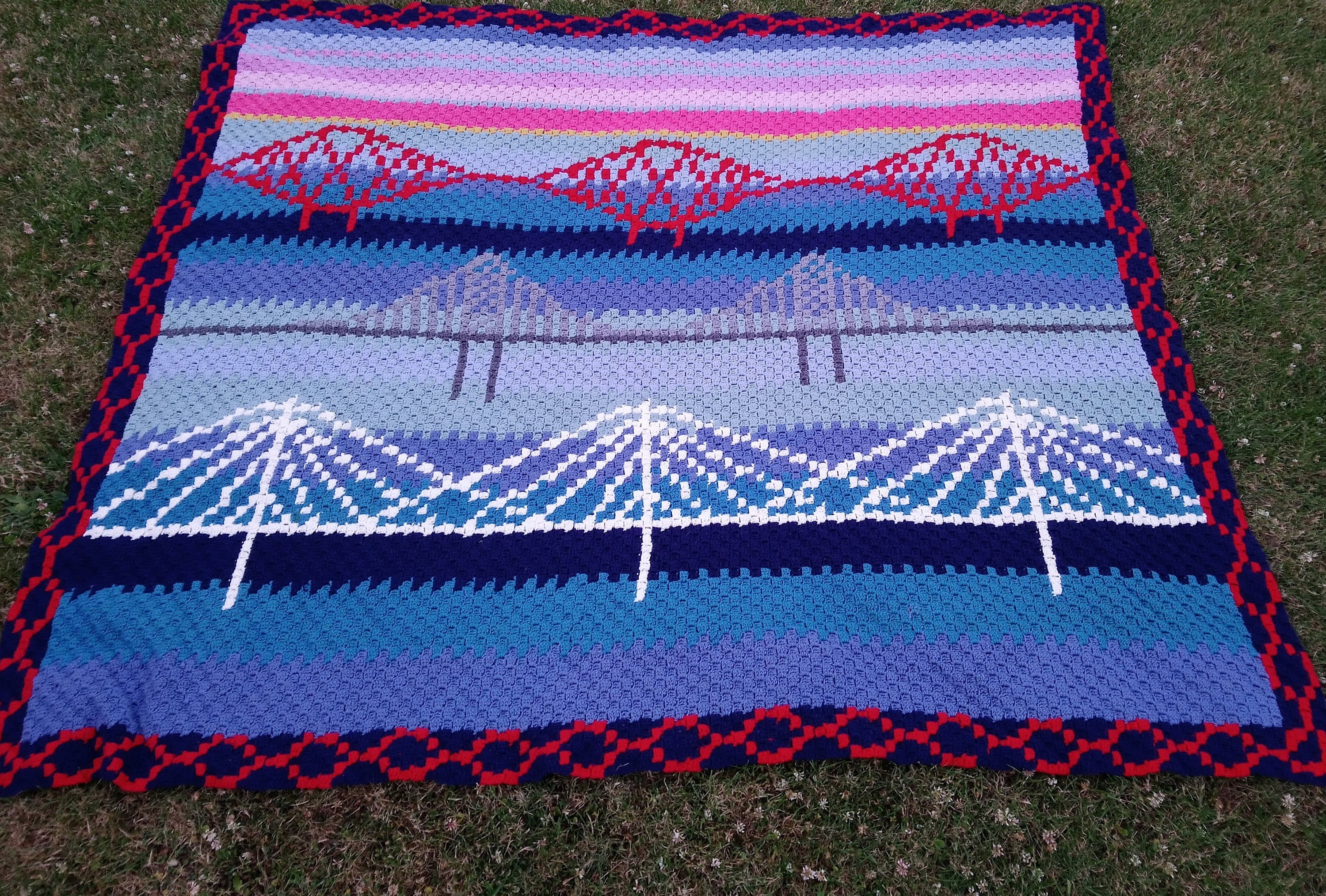 Three Bridges Blanket Crochet Pattern With Charts - Etsy