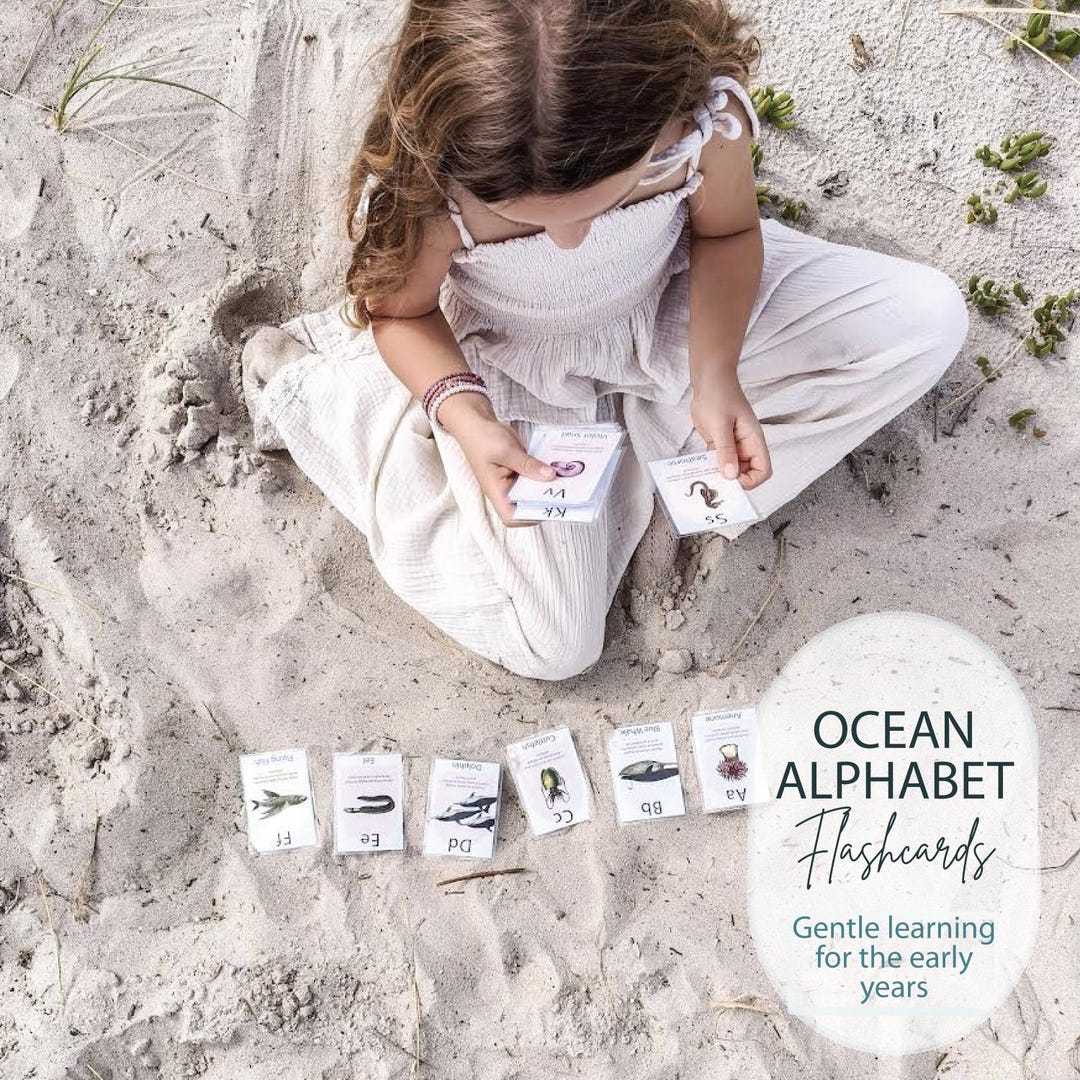 Ocean Alphabet Flashcards, Preschool ABC Learning Activity (digital ...