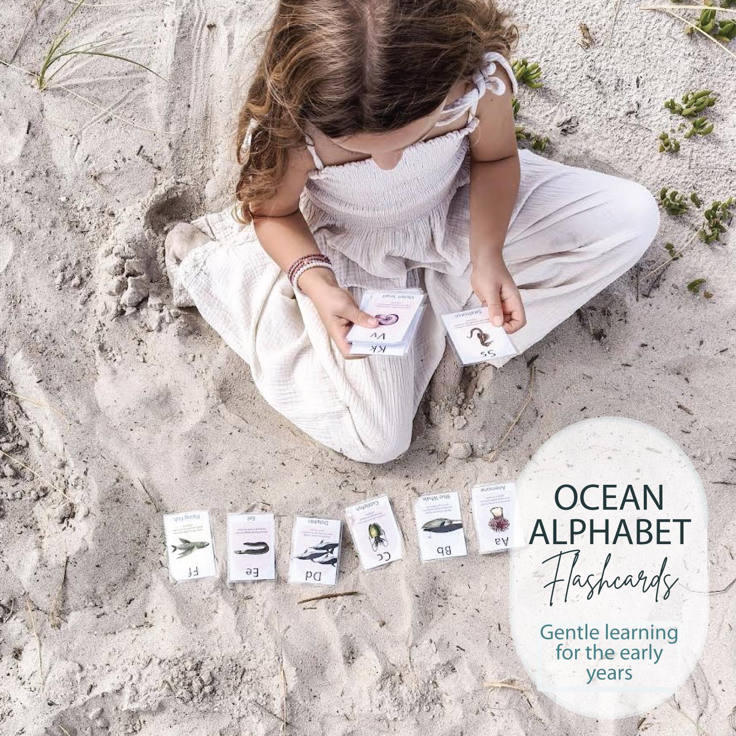 Ocean Alphabet Flashcards, Preschool ABC Learning Activity (digital ...