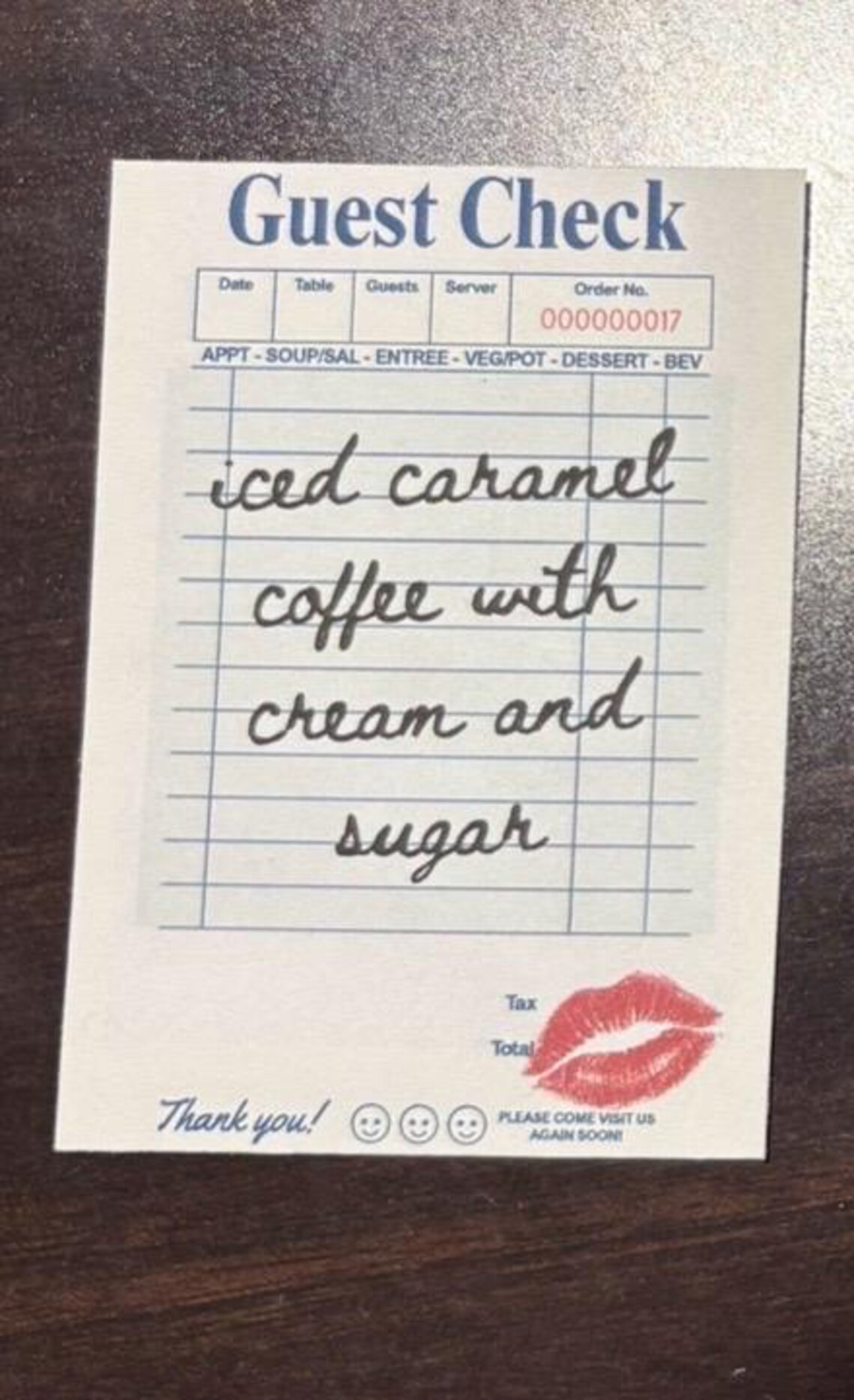 Iced Coffee Receipt Art Print | Retro Diner, Café-core Decor | Guest ...