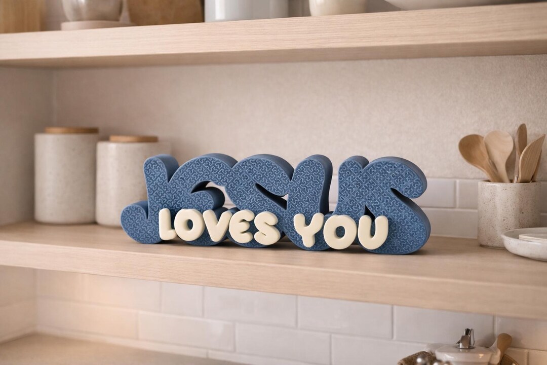 Jesus Loves You - Religious Mother's Day Gift, Modern Faith Table Decor ...