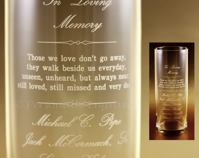 MEMORIAL CANDLE VASE Floating Candle in a Custom Engraved | Etsy
